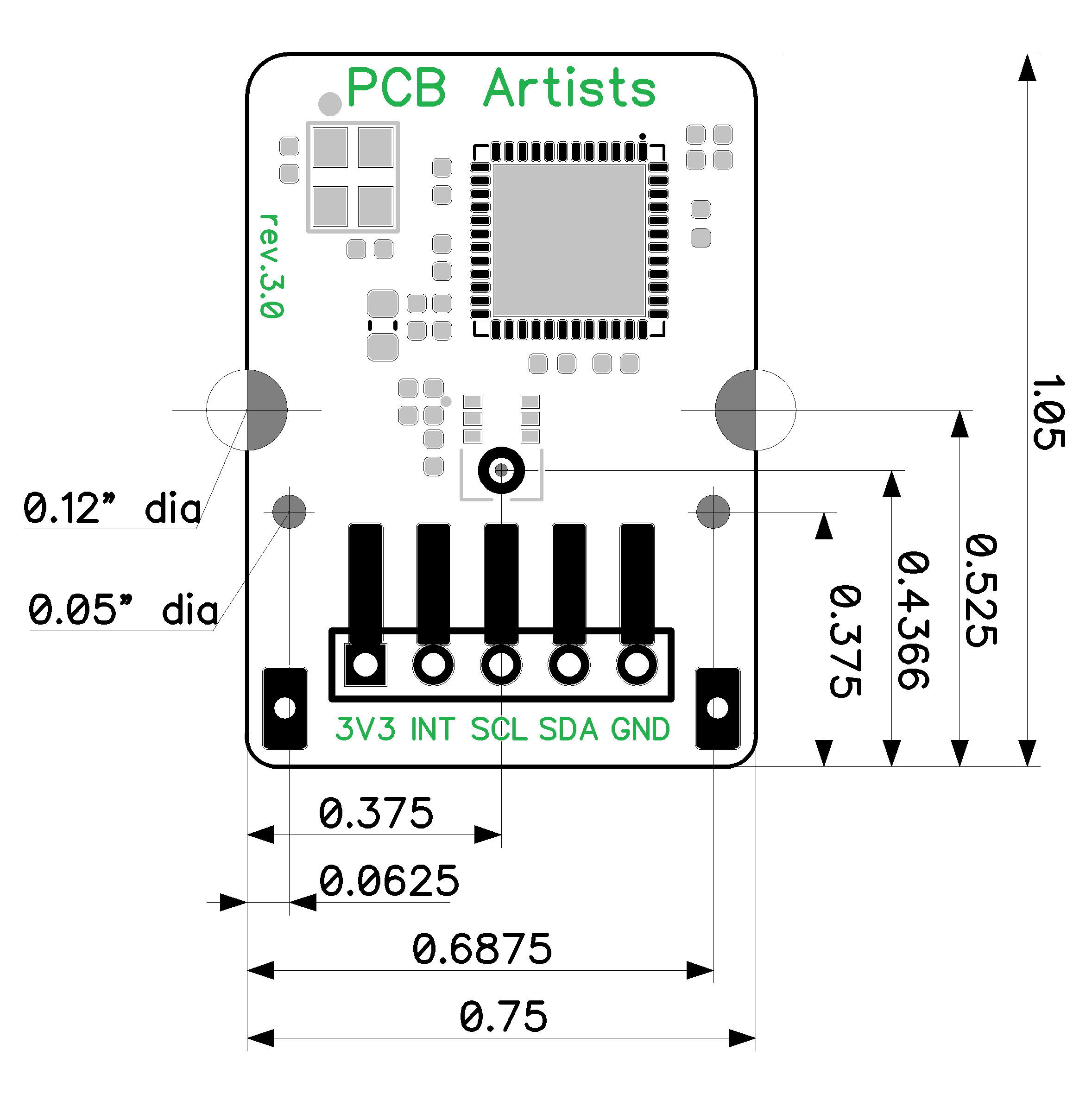 Dimensions and 3D Models - PCBA-DBM-r3 Module